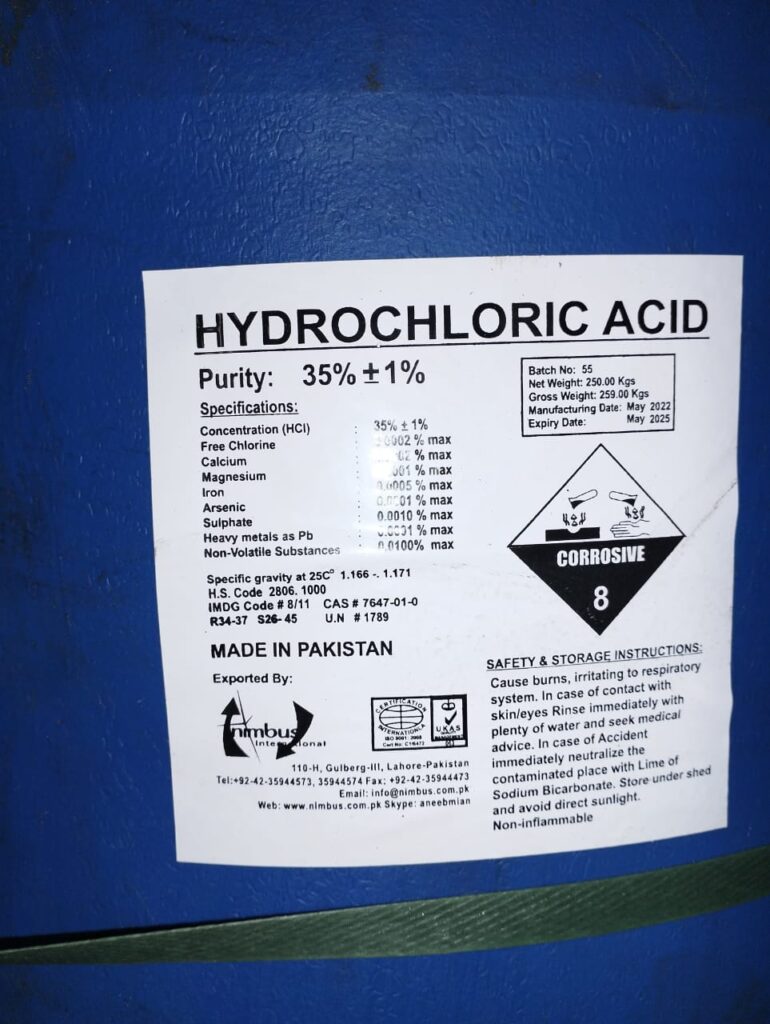 Buy Hydrochloric Acid – HCL at ComixMen Chemical Industries Ltd